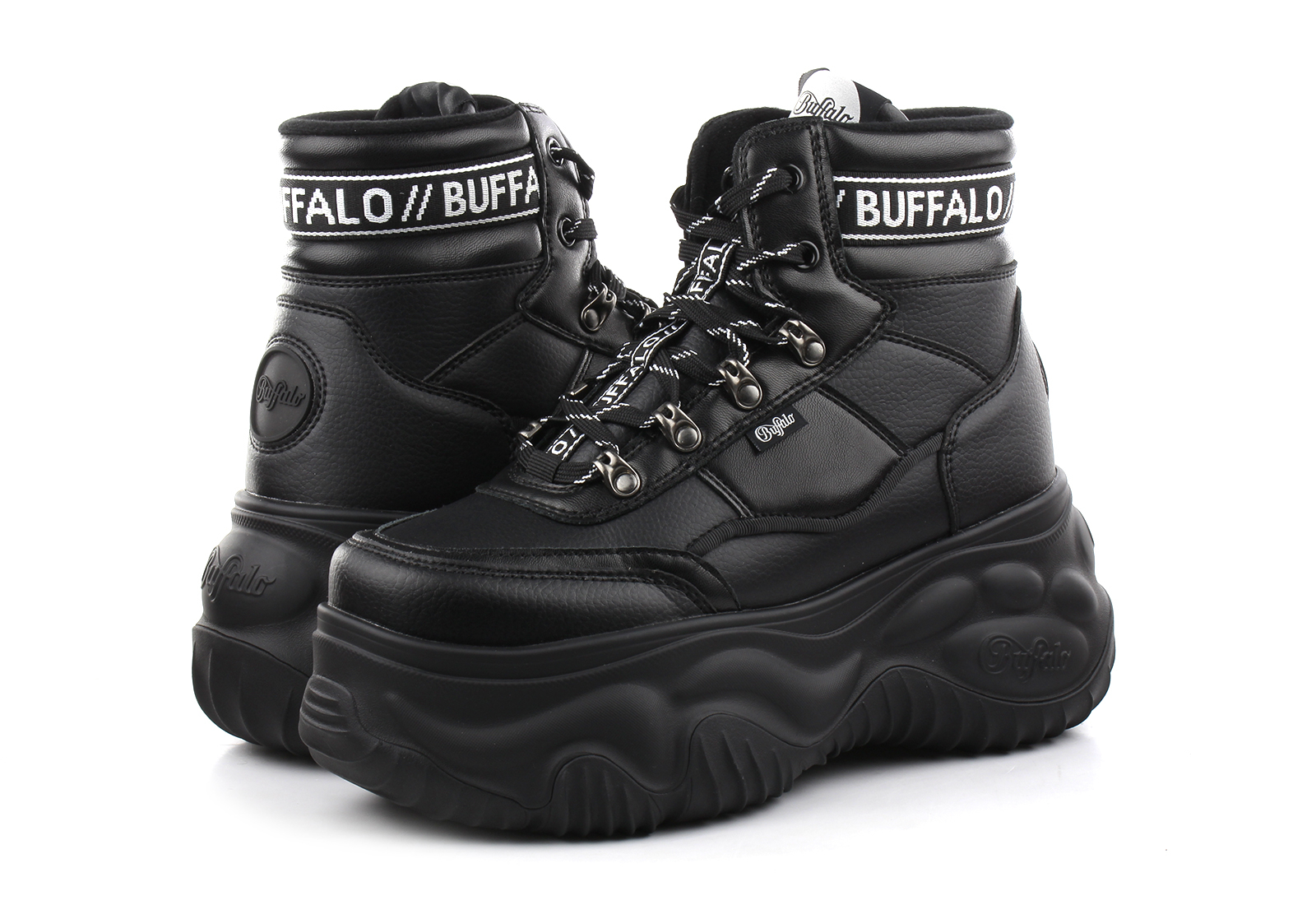 Buffalo Sneakersy za kostkę - Blader Hiking Boot - 1636012-BLK - Obuwie ...